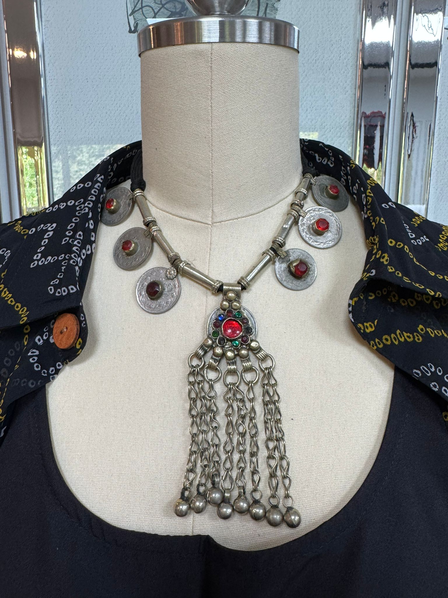 Afghani Collection: Vintage Style Coin Necklace with natural stones [1 ...