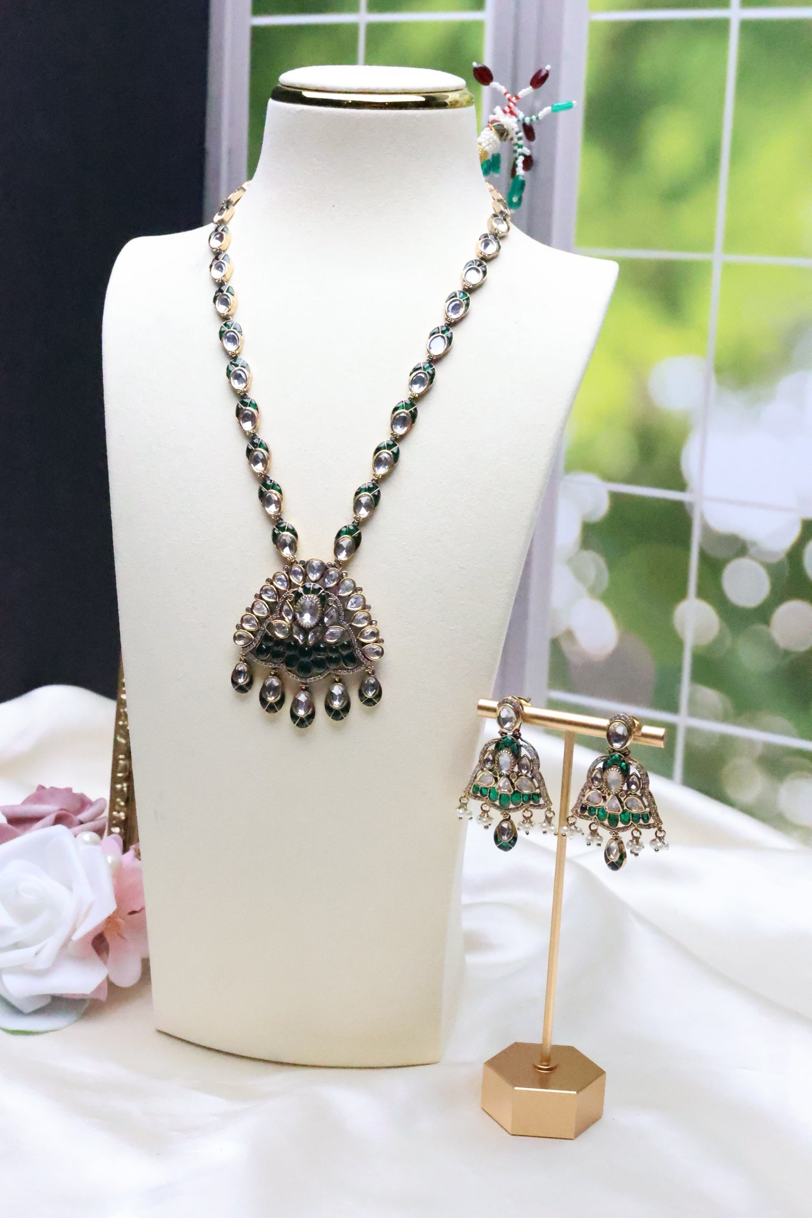 Moissanite Mala with Jadau Stones [11056] – Arnish Designs