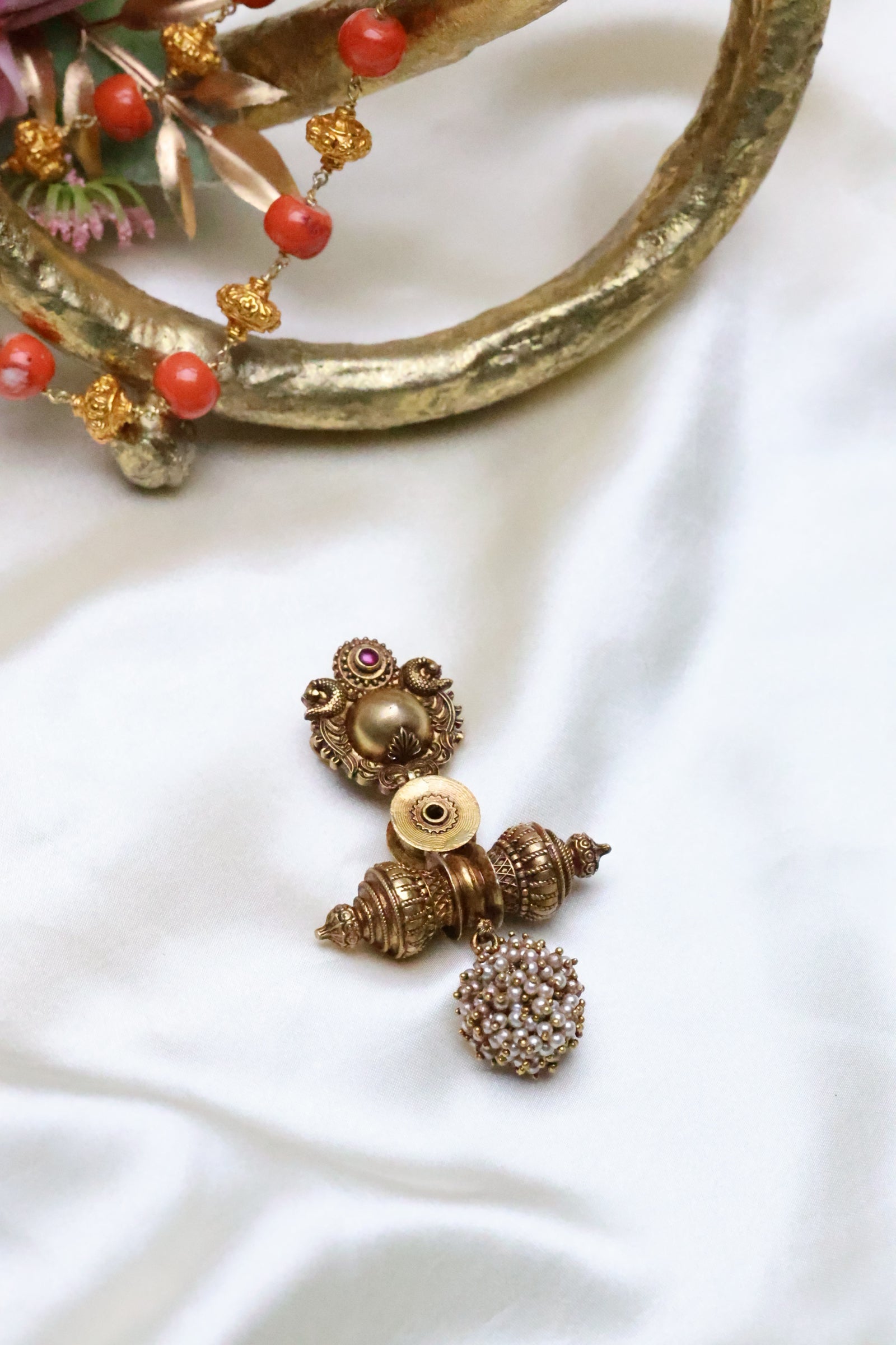92.5 Silver Pearled Majesty Peacock Pendant – Arnish Designs